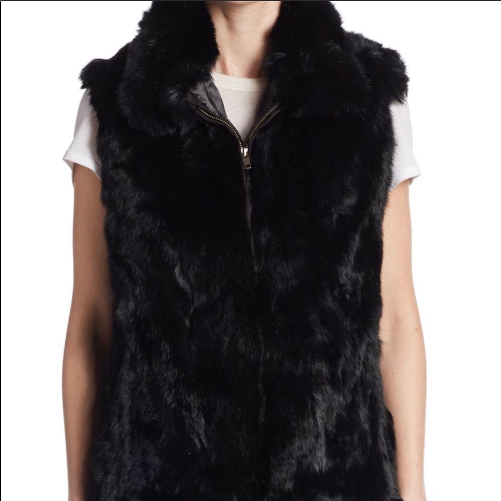 Black Rabbit Fur Vest - Gem